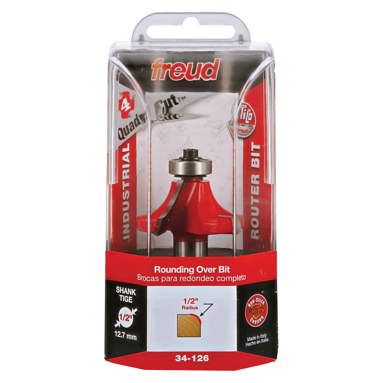 Freud 34-126 1/2" Radius Rounding Over Bit (Quadra-Cut)