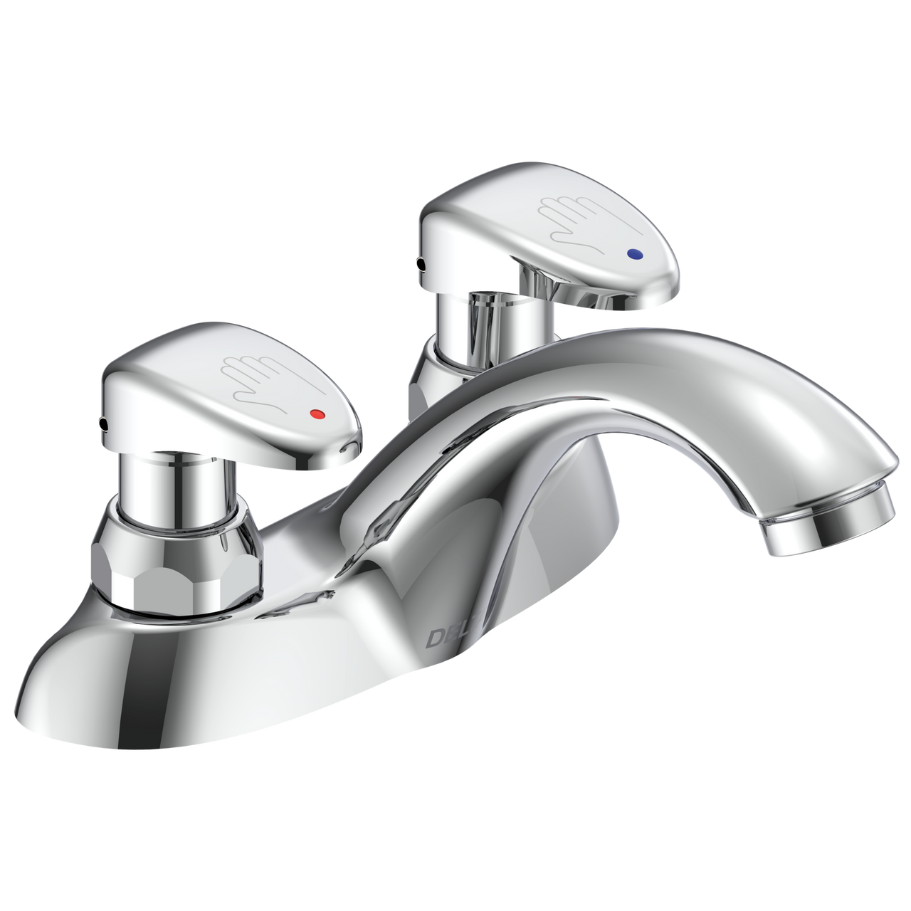 Delta Commercial 86T Two Handle Metering Slow-Close Bathroom Faucet in ...