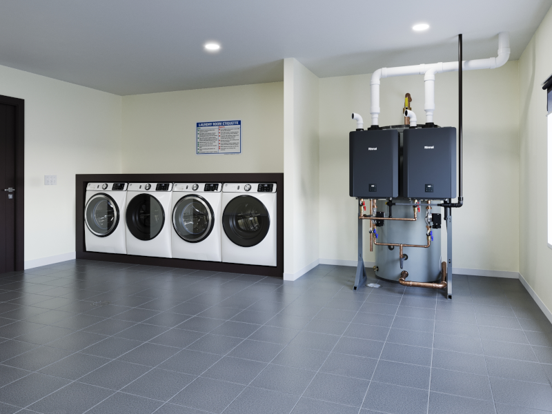 Rinnai CHS HCX Series 398,000 BTU Indoor Natural Gas Vertical Hybrid ...