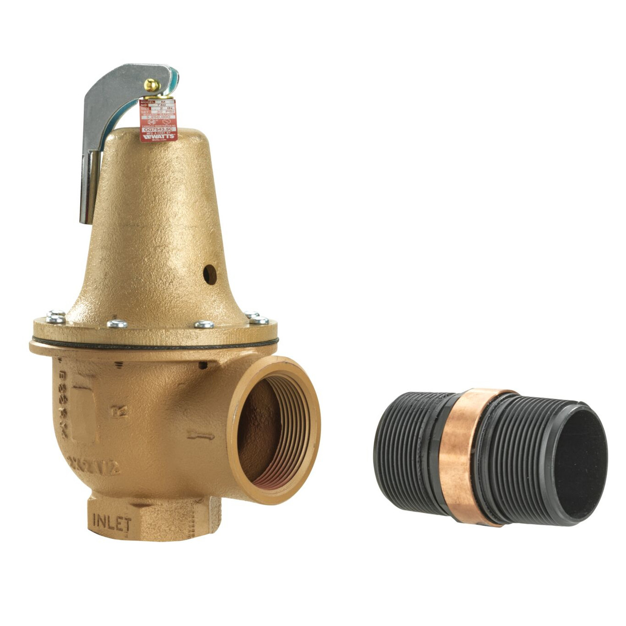 Watts 2" 740 Iron Boiler Pressure Relief Valve, 30 psi, Expanded ...
