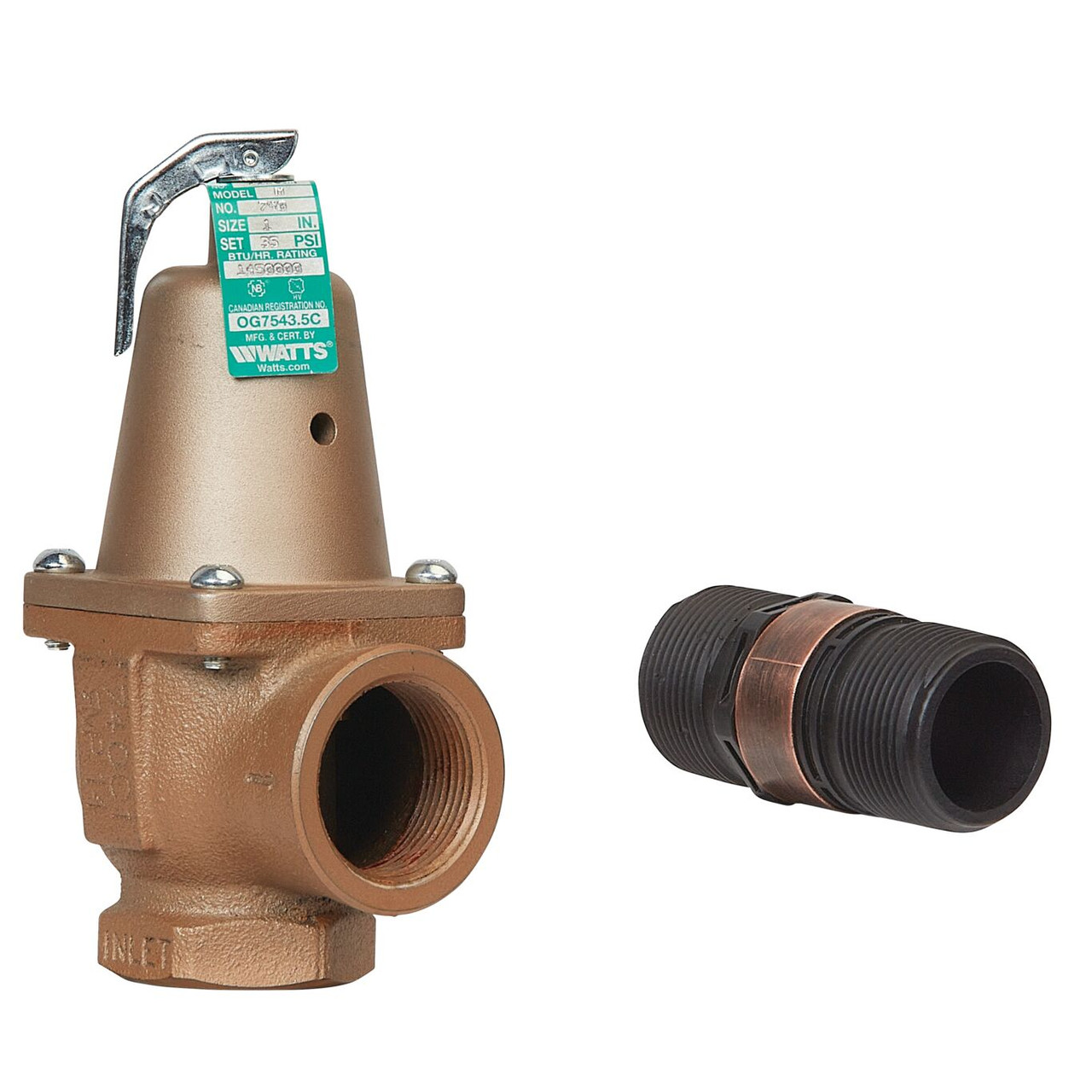 Watts 1" 740 Iron Boiler Pressure Relief Valve, 50 psi, Expanded ...