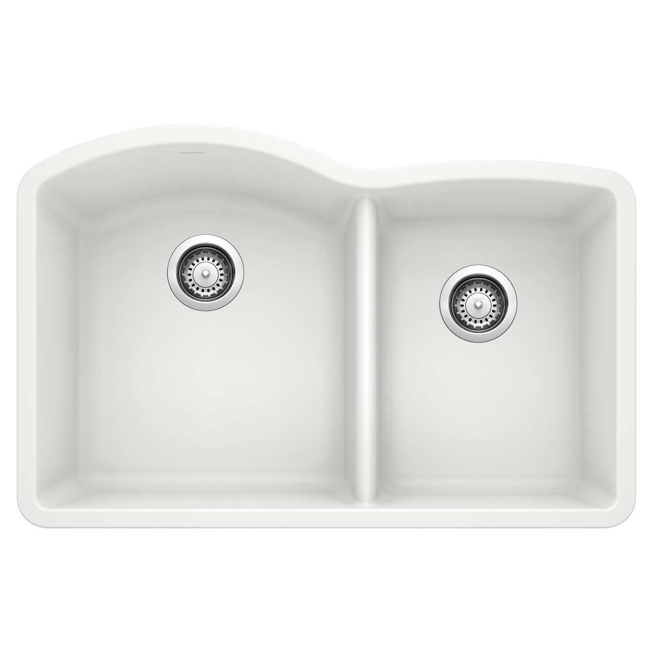 Blanco 440180 Diamond .75 Bowl Silgranit II: White Undermount Kitchen Sink