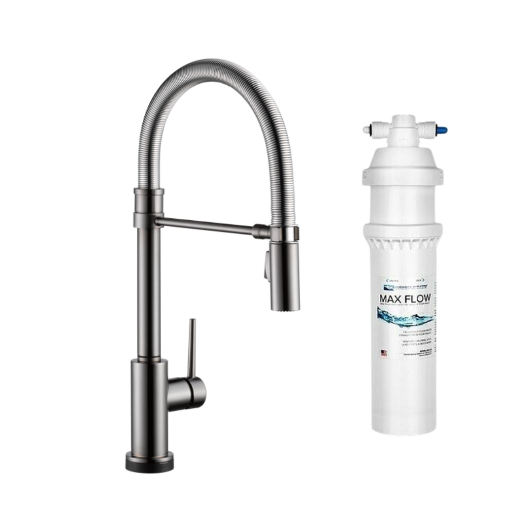 Bundle: Delta Trinsic Touch2O Kitchen Faucet with Touchless Technology ...