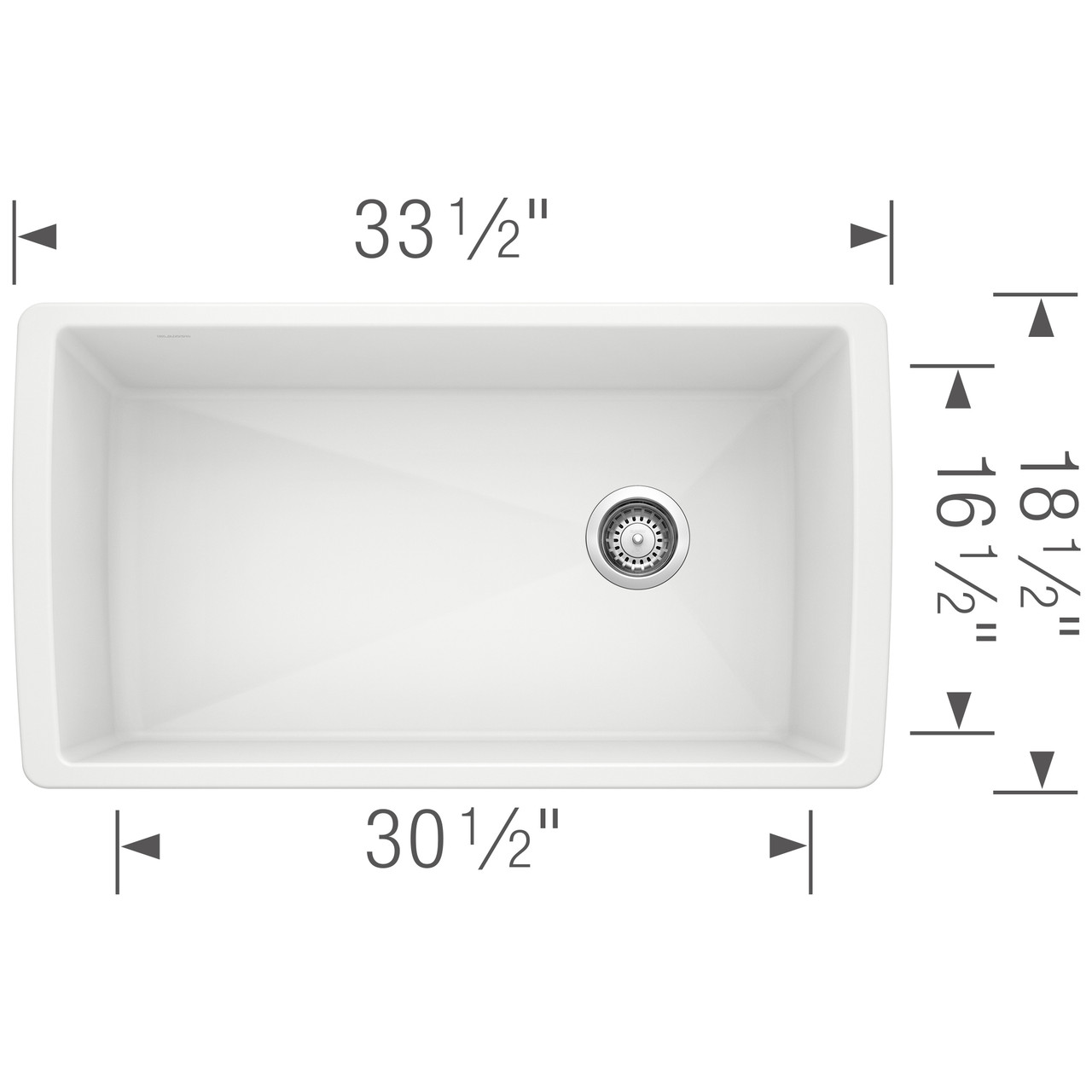 Blanco 441767 Diamond Silgranit Super Single Bowl Undermount: White
