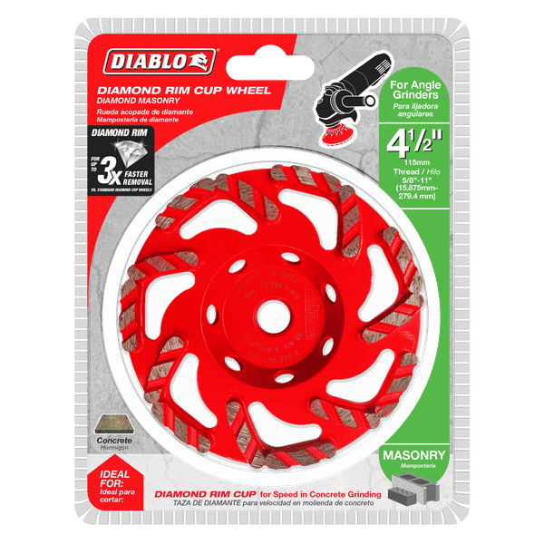 Diablo DMACW0450 4-1/2 in. Diamond Cup Wheel for Masonry - 10 Pack