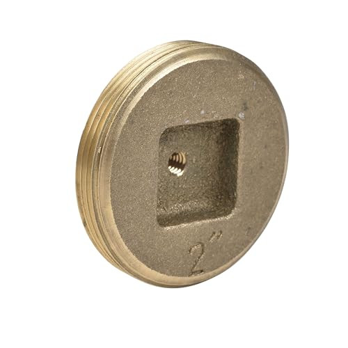 Oatey 2 in. Brass Recessed-Head Cleanout Plug in Brass - 42741