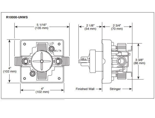 Delta R10000-UNWS MultiChoice Universal Tub / Shower Rough - Universal ...