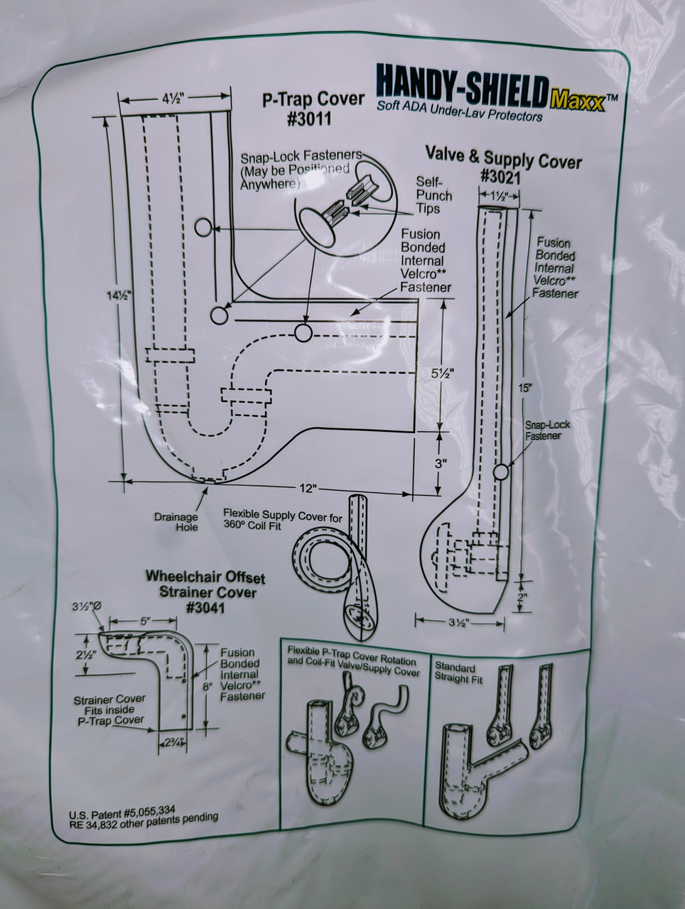 PLUMBEREX HANDY-SHIELD TRAP&SUPPLY VELCRO COVERS