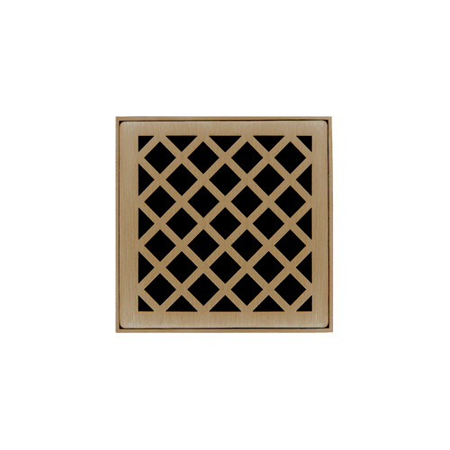Infinity Drain 4"x4" XD 4-2A SB Center Drain Kit: Satin Bronze