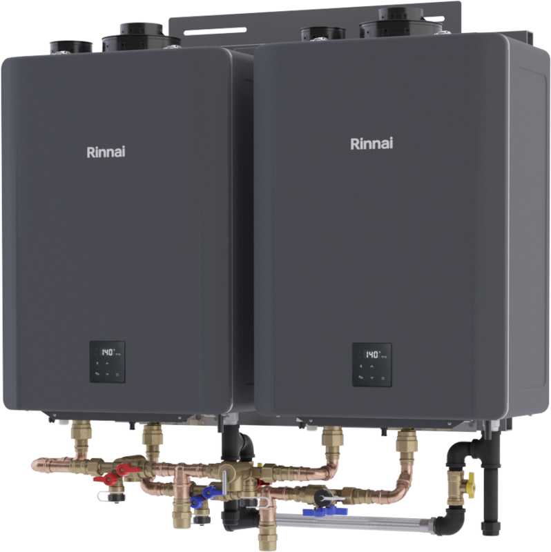 Rinnai TRX Series 22 GPM 398,000 BTU Indoor Outdoor 2 Unit Sensei CX ...