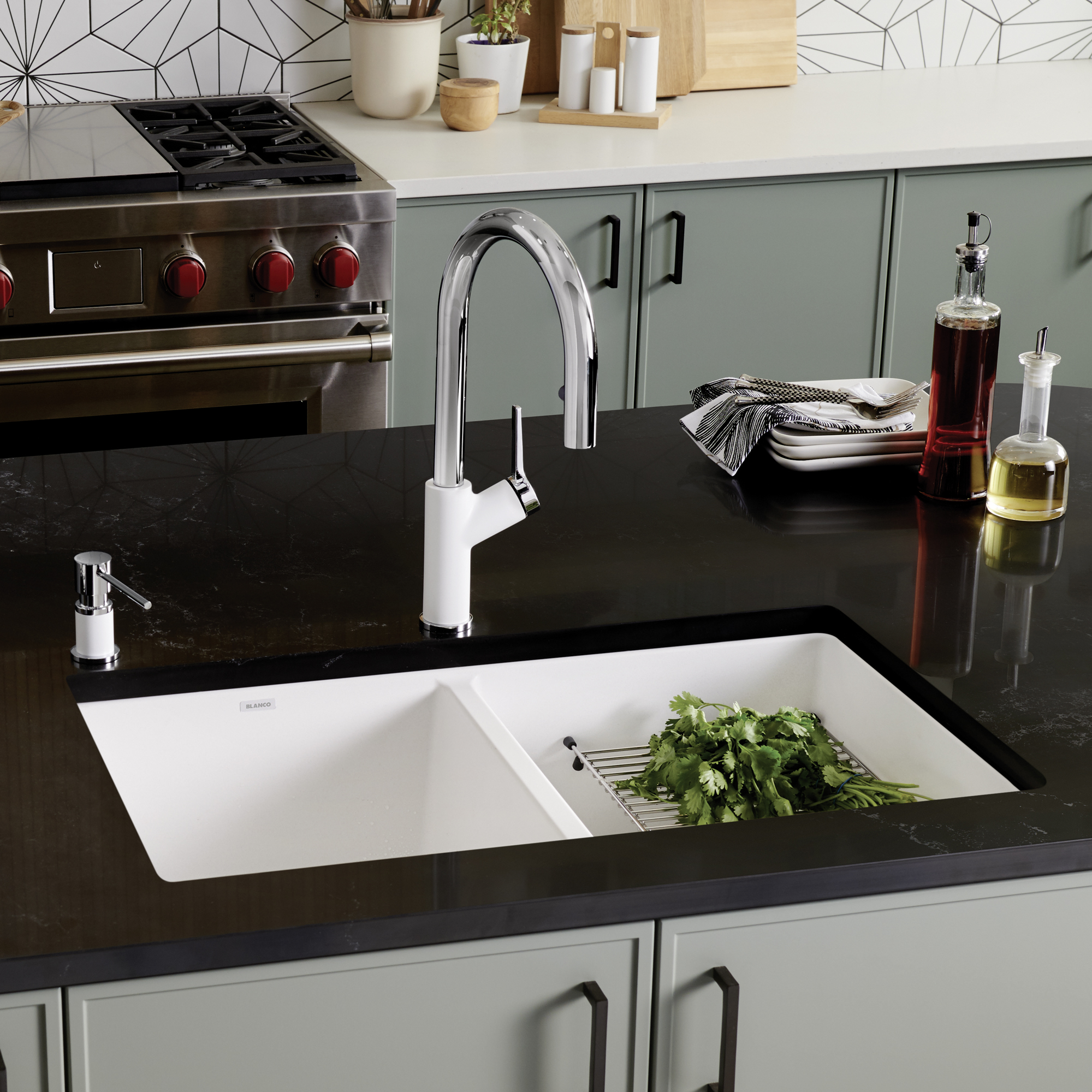 Blanco 516320 Precis 16" Equal Double Bowl - White Undermount