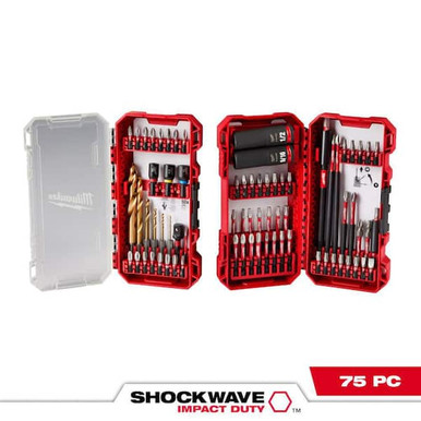 Milwaukee 48-32-4098 Shockwave Impact Duty Drill, Drive & Fasten Set 75PC