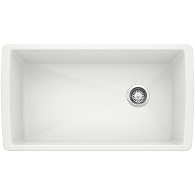 Blanco 441767 Diamond Silgranit Super Single Bowl Undermount: White
