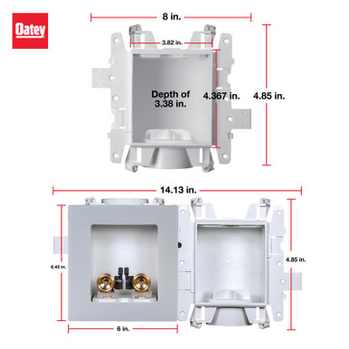 Oatey MODA Ice Maker Outlet Box Kit in White - 37707