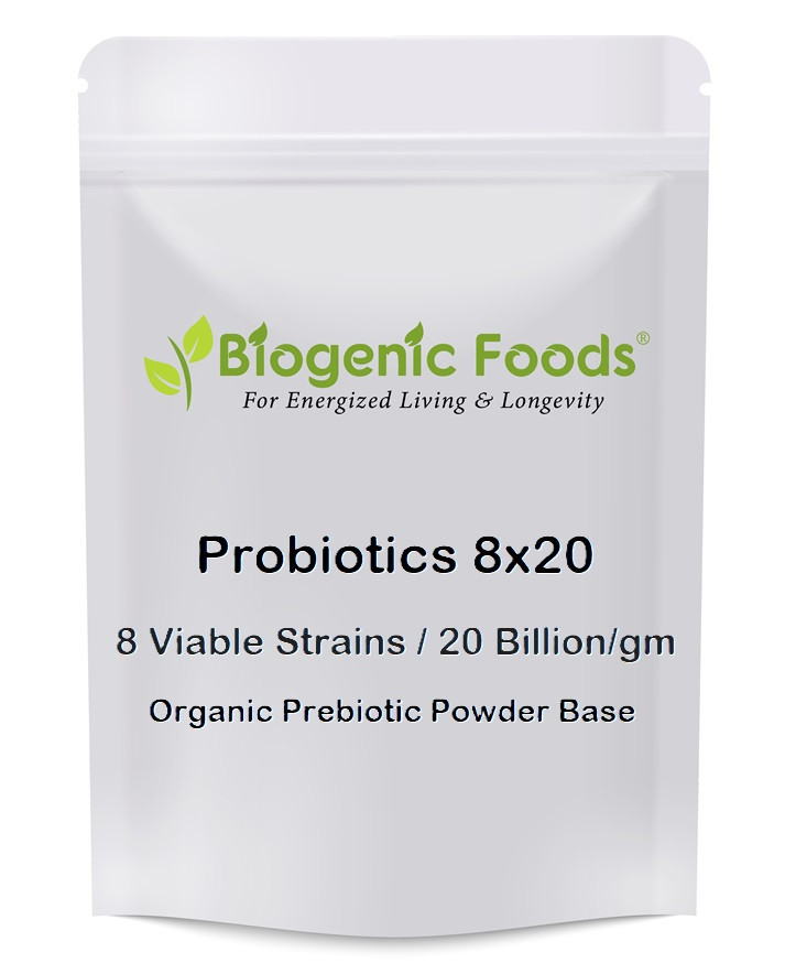 Probiotics 8x20 - 8 Viable Strains, 20 Billion/gm Organic Supplement ...