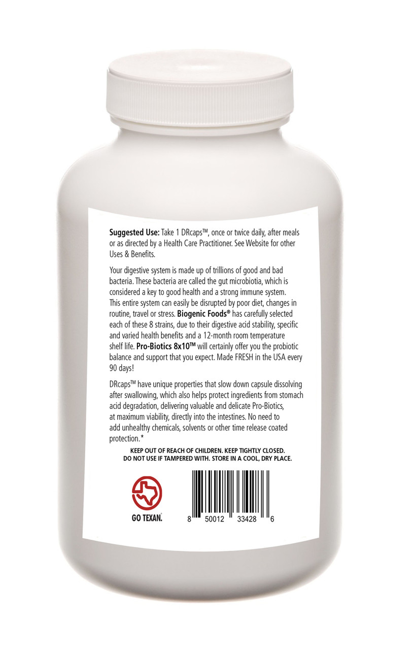 Probiotics 8x10 - 8 Strains 10 Billion per Capsule, DR Veggie Caps