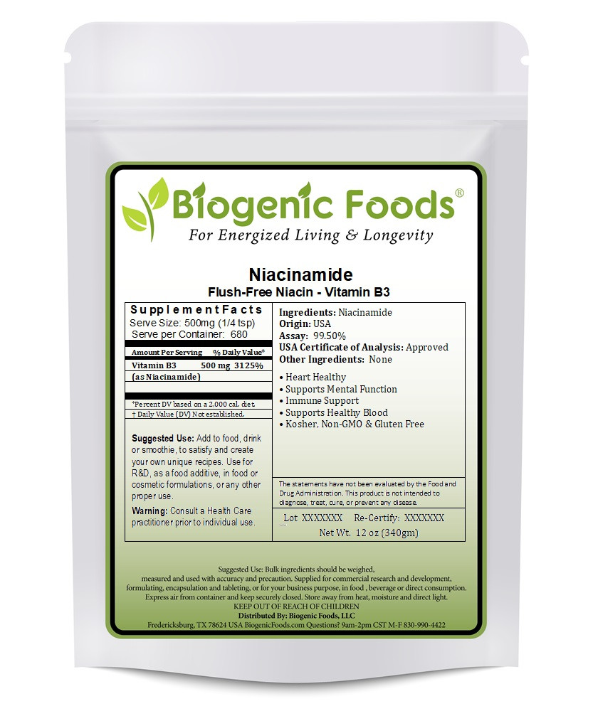 Niacinamide - Vitamin B3 Flush-Free Niacin - 100% Pure Powder-gm ...