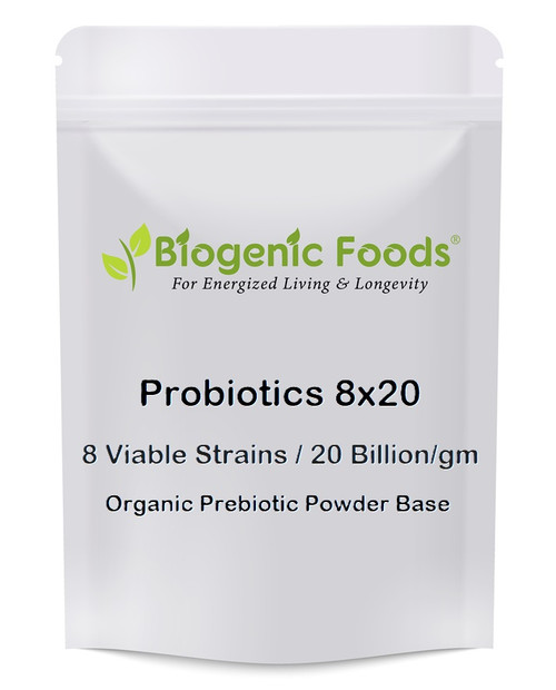 Probiotics 8x20 - 8 Viable Strains, 20 Billion/gm Organic Supplement ...