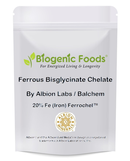 Ferrous (Iron) Bisglycinate Chelate Powder- 20% Fe - Albion Ferrochel ...