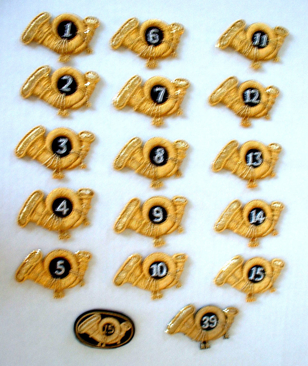 Hat Insignia - Infantry Bugle with Company Number -Civil War
