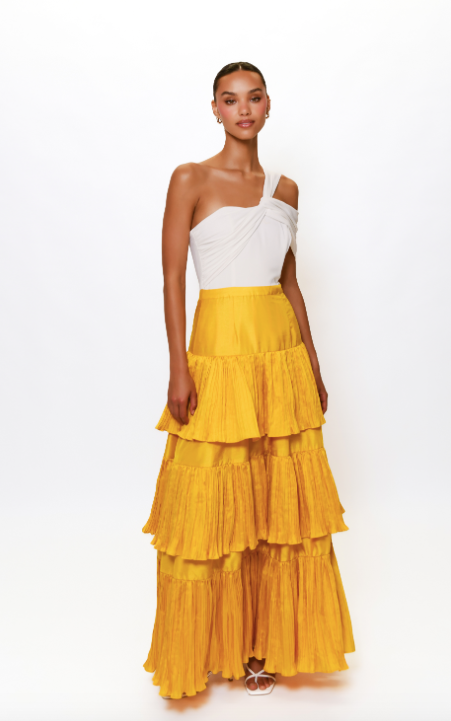 Rhea Dress in White & Gold - Scout and Molly's Columbia