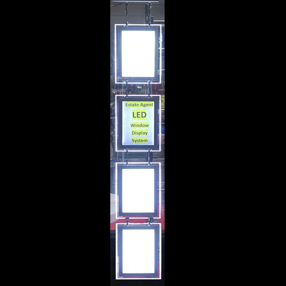 Landscape Magnetic Panel 4X A3 LED Dual Side Window Light Estate Agent ...