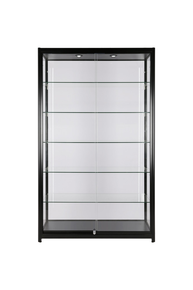 New Black Aluminium Tall Cabinet Showcase 120cm Display Retail Shop Fitting