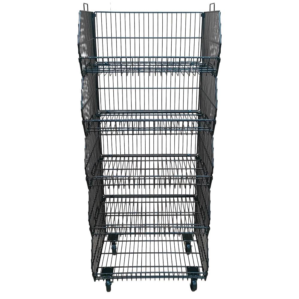 Black 5 Tier Stackable Display Baskets-60cm