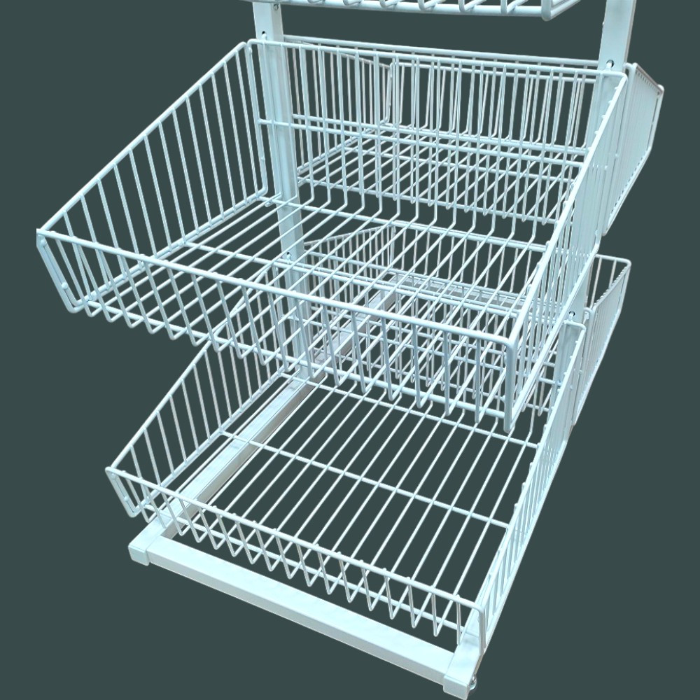 White 5 Tier Double Side Display Baskets