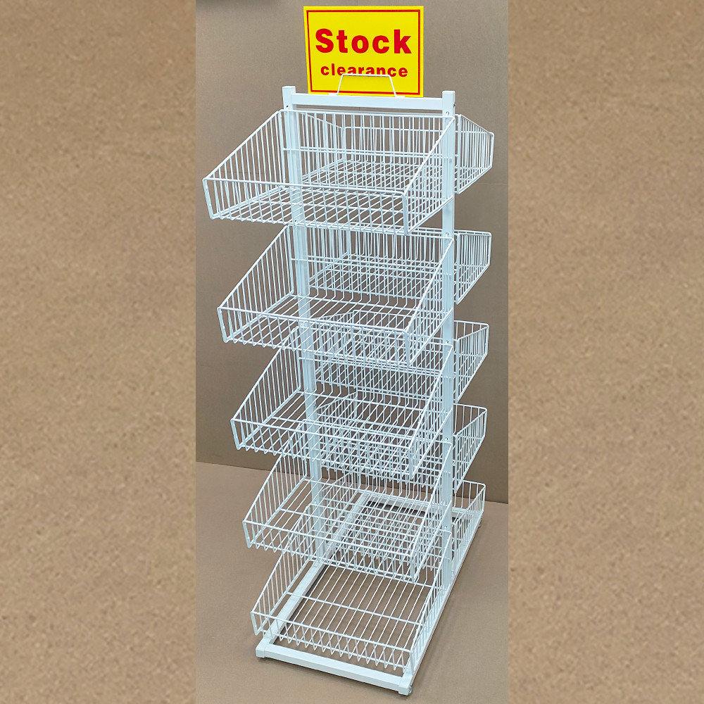 White 5 Tier Double Side Display Baskets