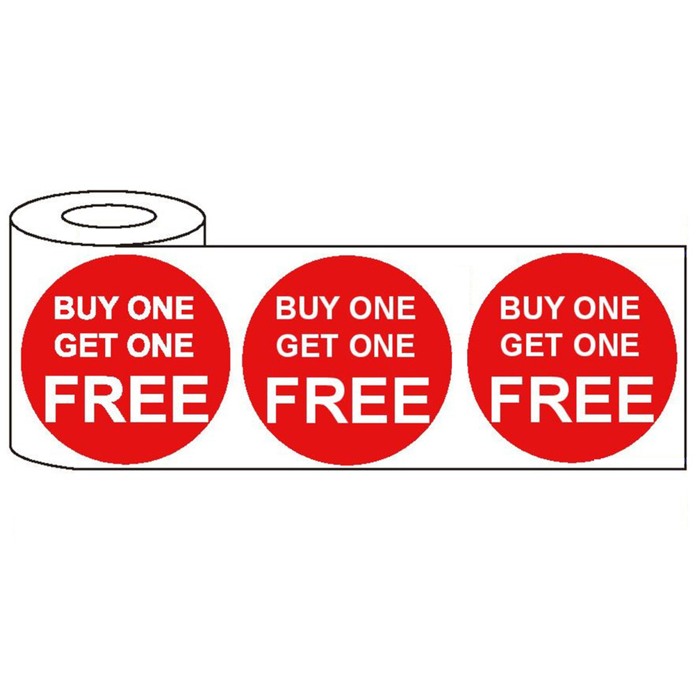 500x 45mm Round Adhesive Buy One Get One Free/Half Price Promotional ...