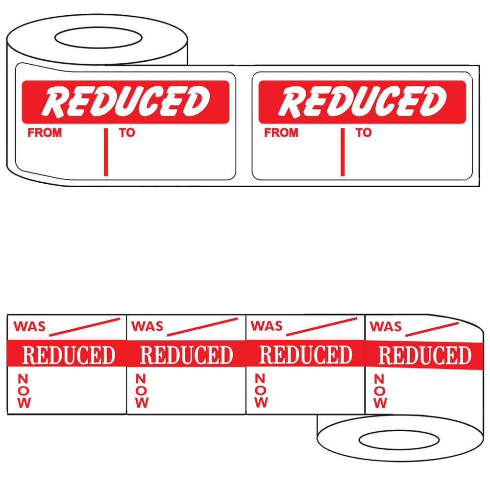500x 50mm Rectangle Adhesive Reduced Was/Now & Reduced From/To ...