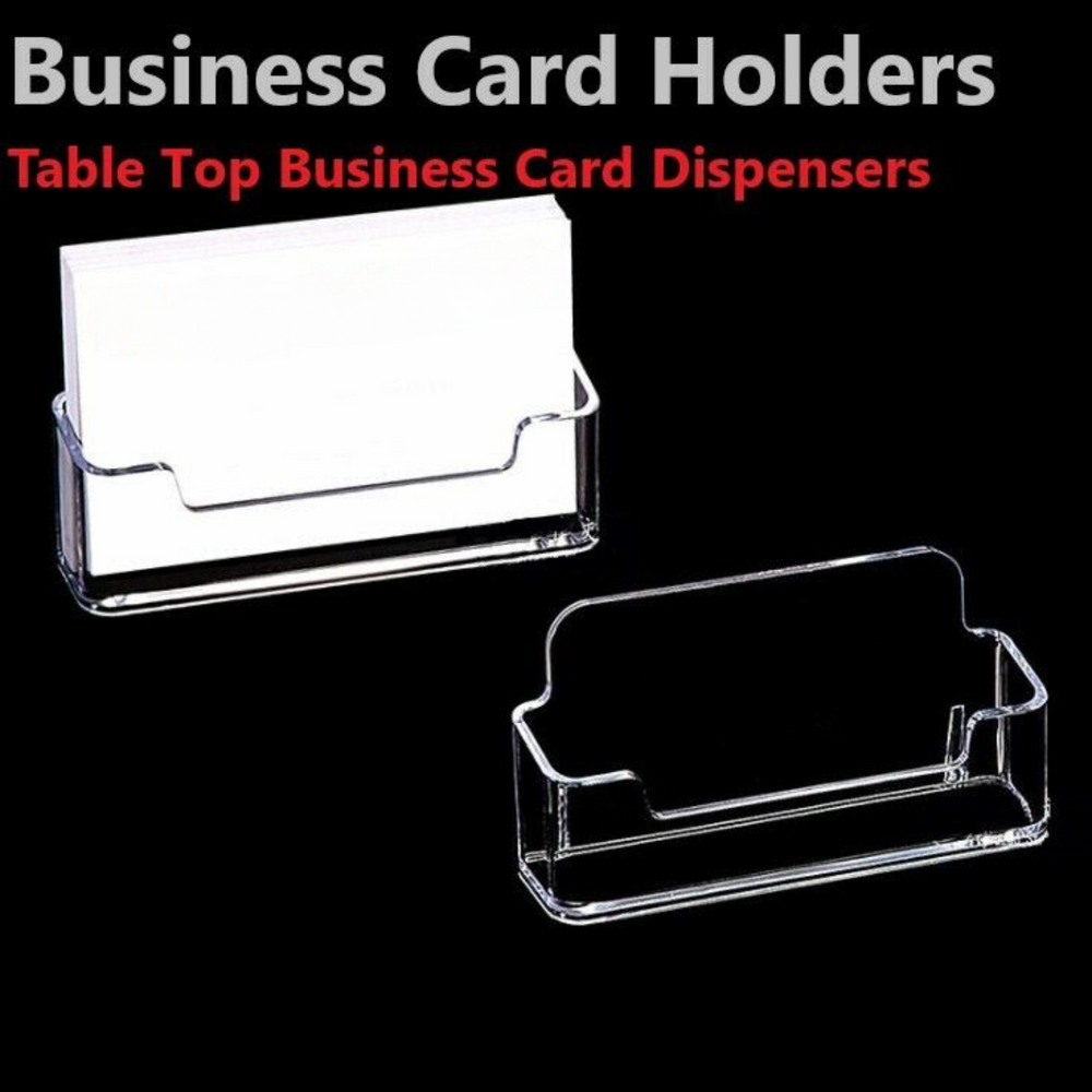 10x Acrylic Desktop Business Card Display Counter Dispenser Holder Stands