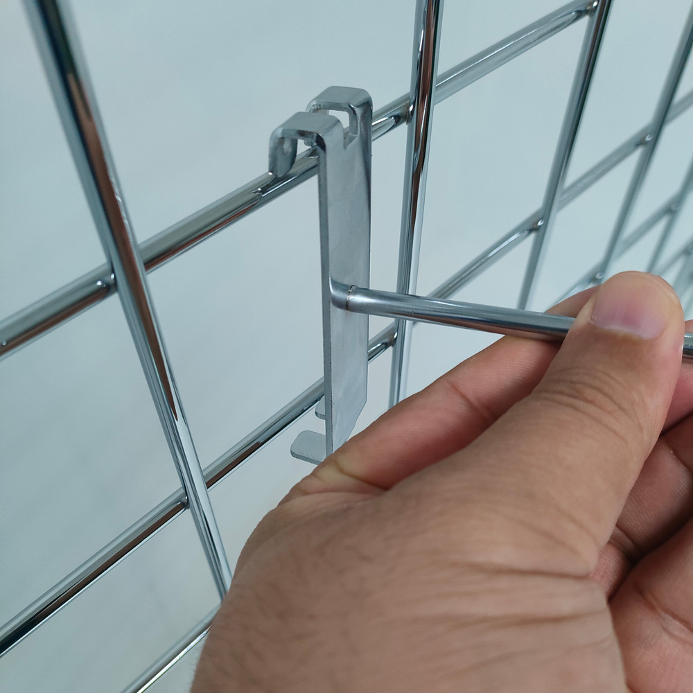 Grid mesh Hooks Single Prong Shop Display