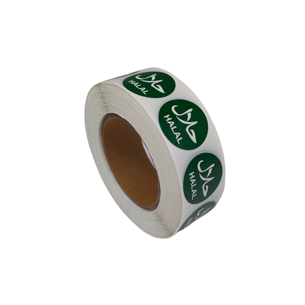 500x 100% Halal Food Stickers, Green Round 45mm Labels - Certified ...