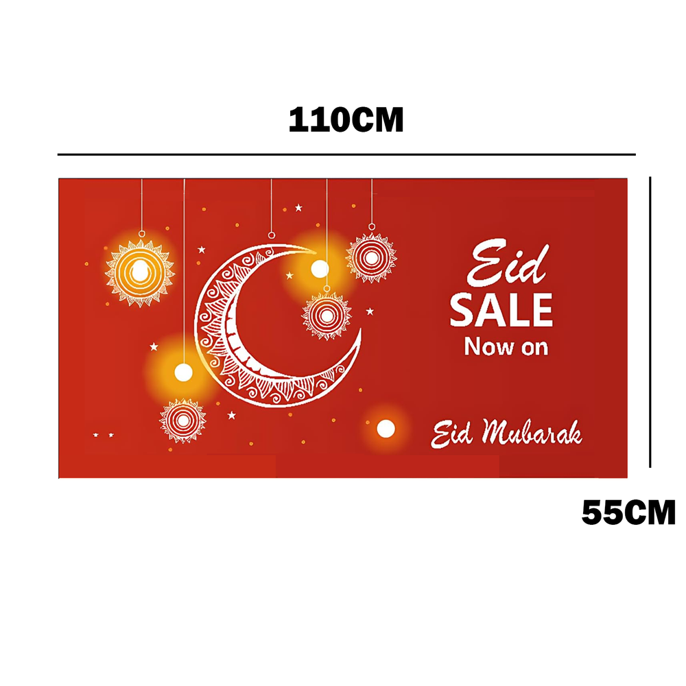 Eid Sale Now On Window Poster For Retail Displays - 110cm x 55cm