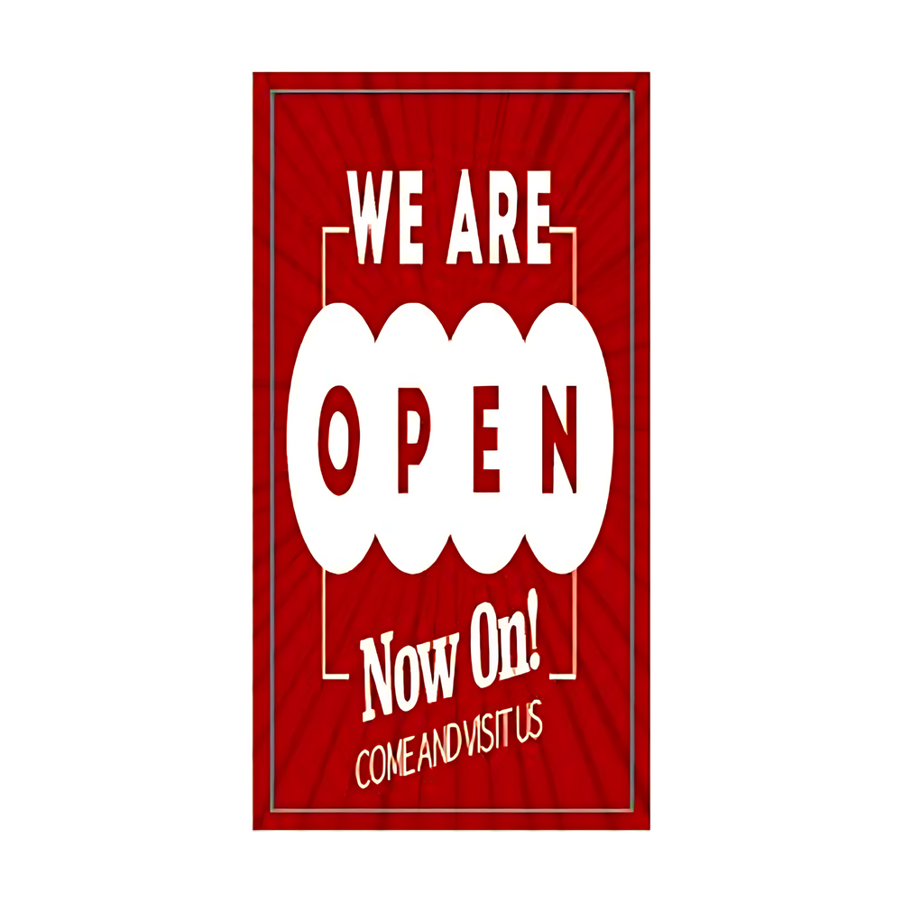 We Are Now Open Window Poster For Retail Displays - 110cm x 55cm