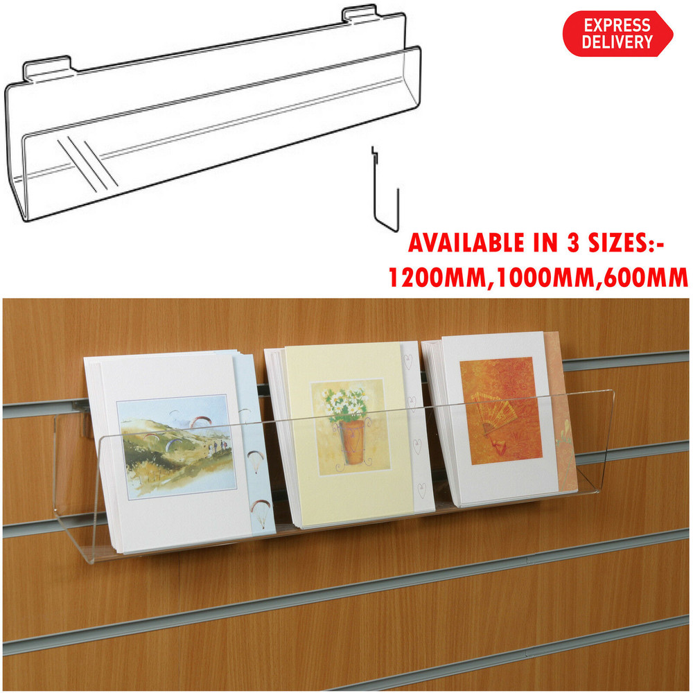 Slatwall Standard Acrylic Perspex Card Display Rack - Available in 3 Sizes