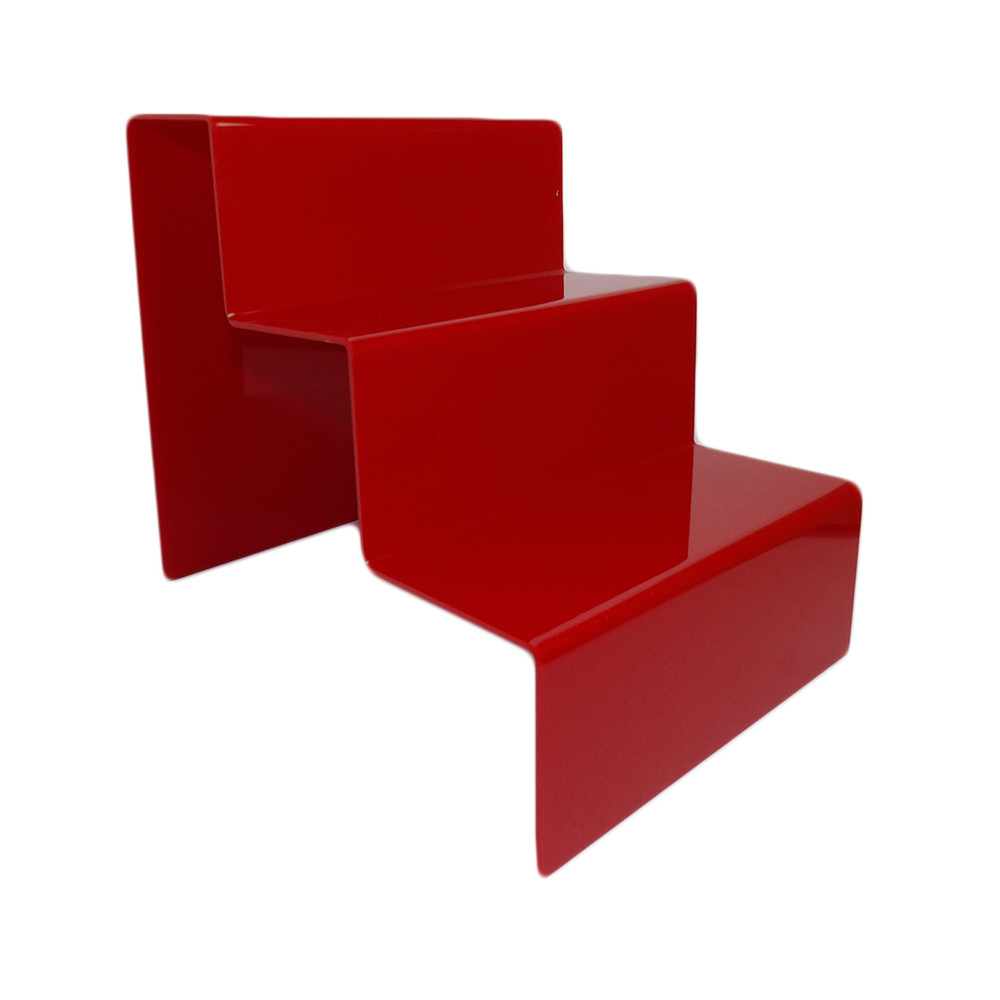 Three-Tier Coloured Acrylic Retail Display Stand For Product Showcase