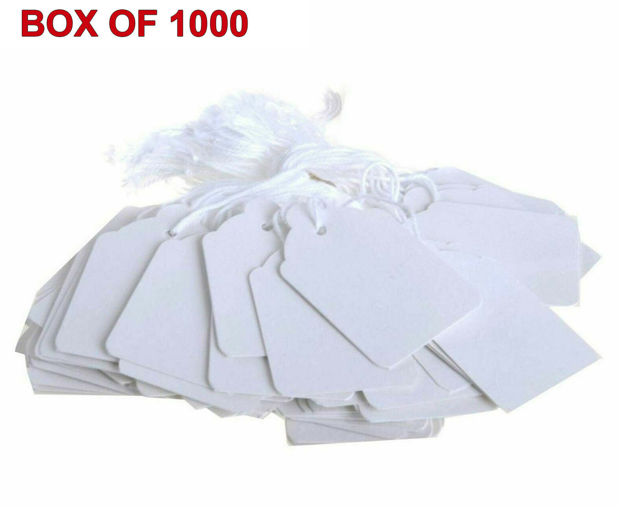 1000x Quality White Strung Price Ticket Tags Labels Retail Clothing ...