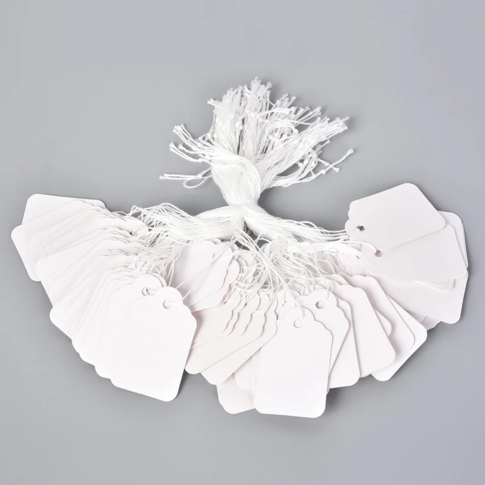 1000x Quality White Strung Price Ticket Tags Labels Retail Clothing ...