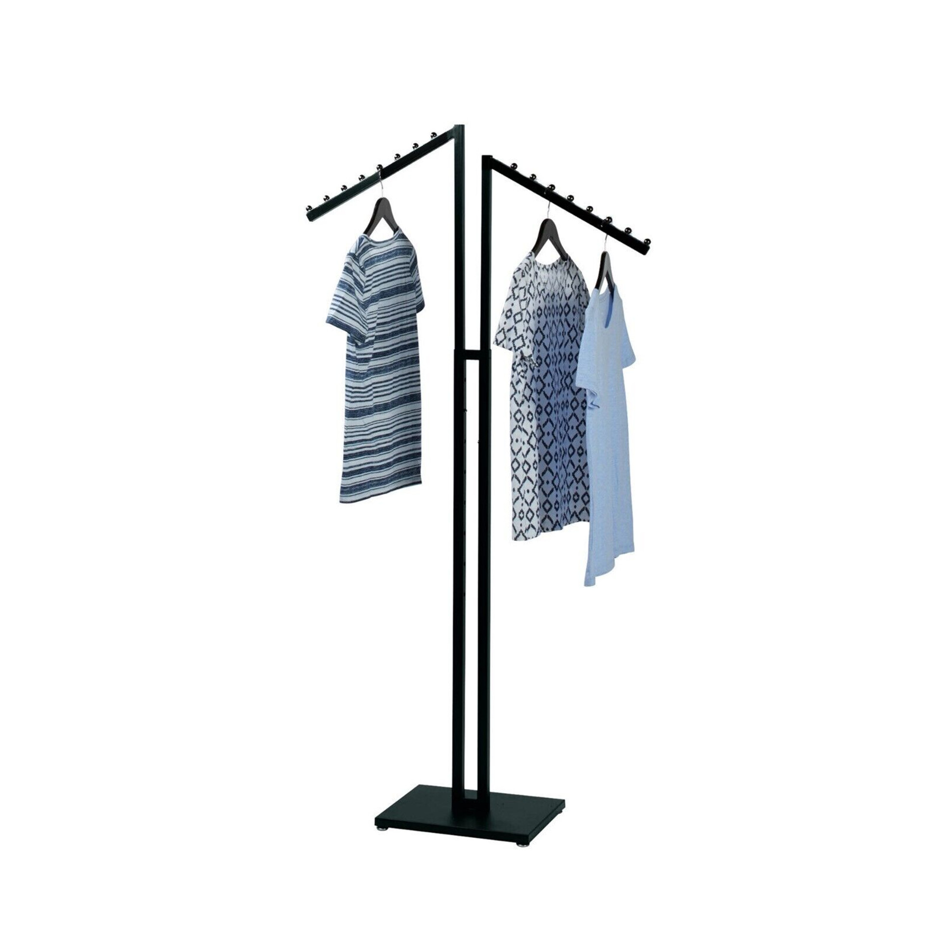 Black New Heavy Duty 2 Way Straight Arm Heavy Duty Clothes Garment Rail