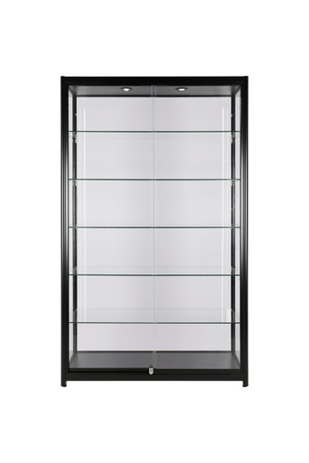 New Black Aluminium Tall Cabinet Showcase 120cm Display Retail Shop Fitting