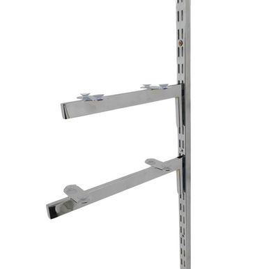 Chrome Glass Shelf Brackets For Upright Dual Suction Pad For Holding 2 ...