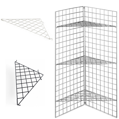 Triangular Corner Grid Mesh Shelf 24"x24" –Heavy Duty 6.5mm Steel ...