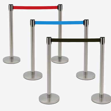 Chrome Retractable Queue Barrier System:Efficient Crowd Control&Queue ...