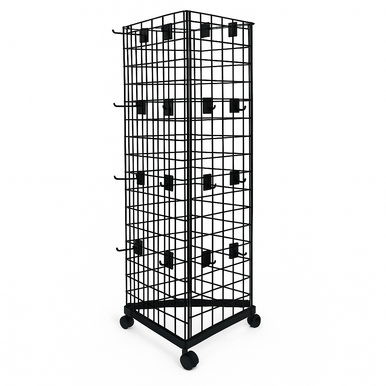 8ft Black Three-Way Grid wall Mesh Stand With Euro Hooks Included