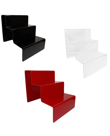Three-Tier Coloured Acrylic Retail Display Stand For Product Showcase
