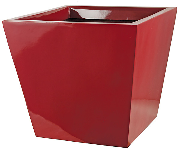 16 Inch Gloss Red Square Planter | Autograph Foliages