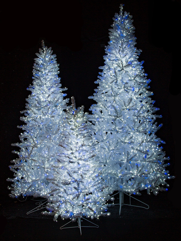 Slim Size Park Avenue Twinkling White Tree with LED Lights - 5 Foot, 7. ...